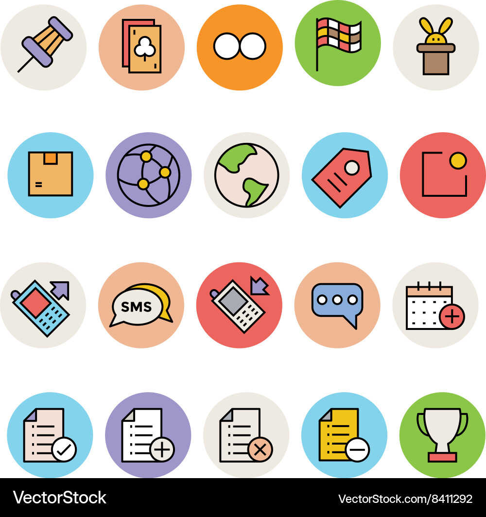 Basic colored icons 4 Royalty Free Vector Image