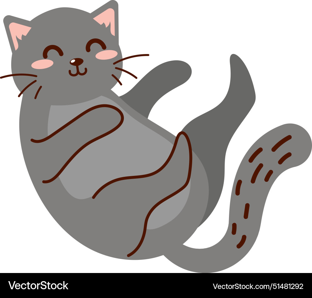 Cute and funny gray cat Royalty Free Vector Image