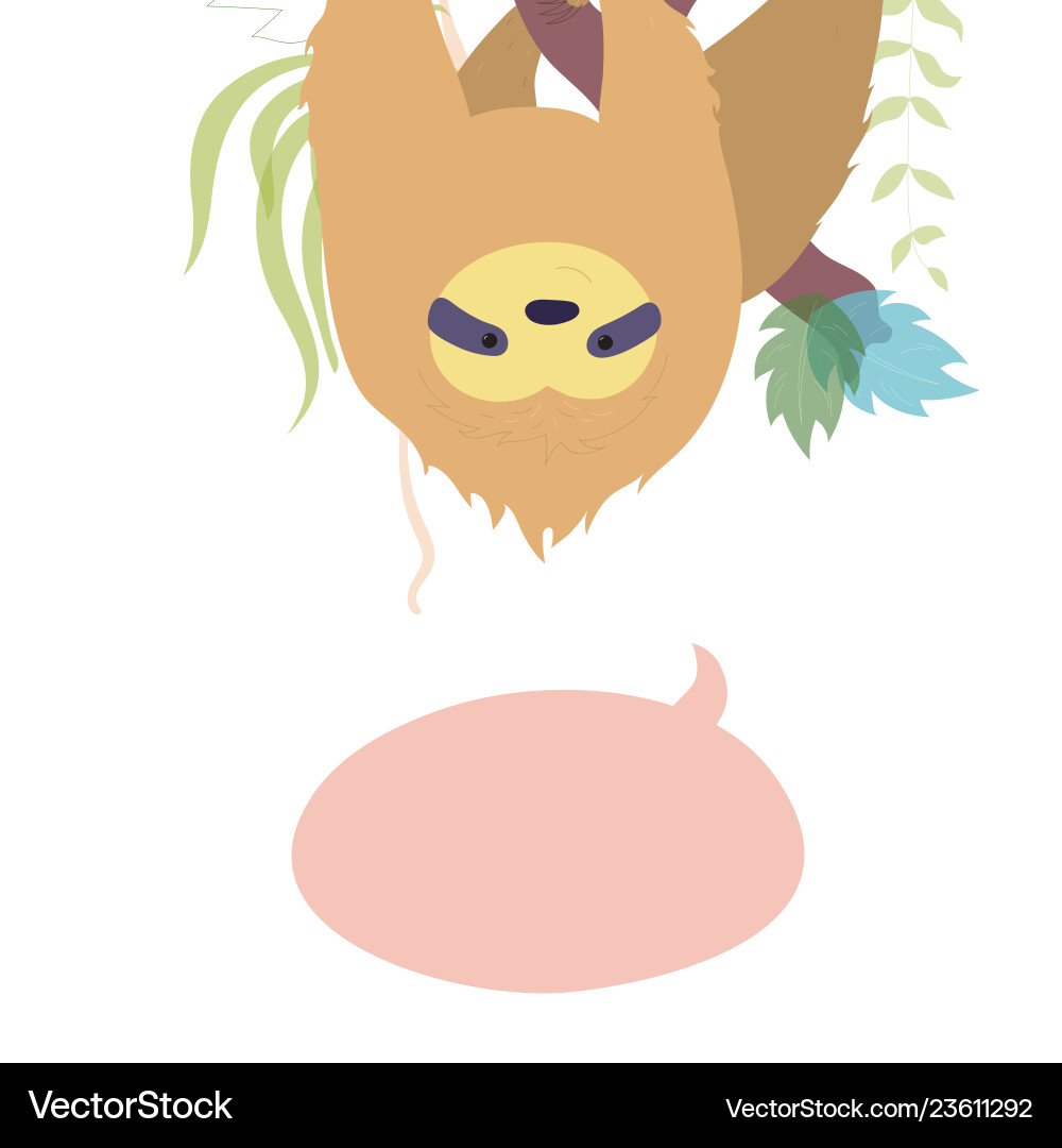 Cute character sloth Royalty Free Vector Image
