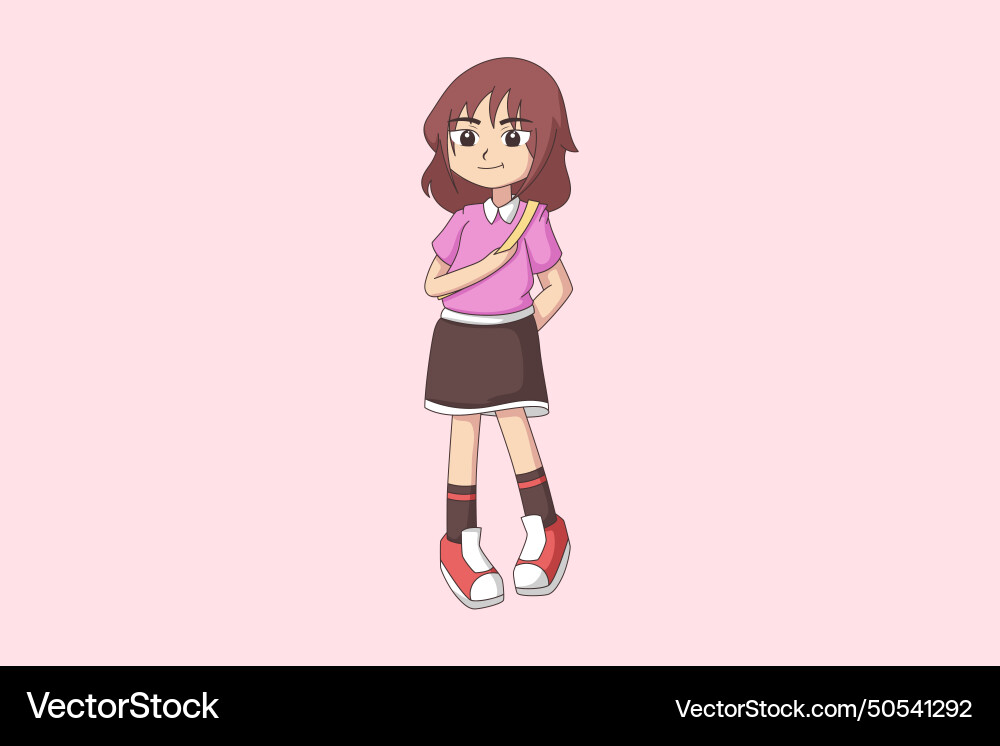 Cute girl character design Royalty Free Vector Image