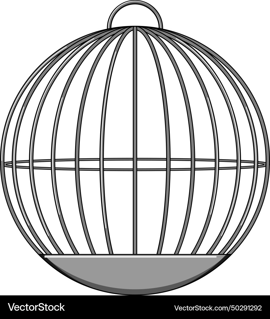 Drawing bird cage cartoon Royalty Free Vector Image