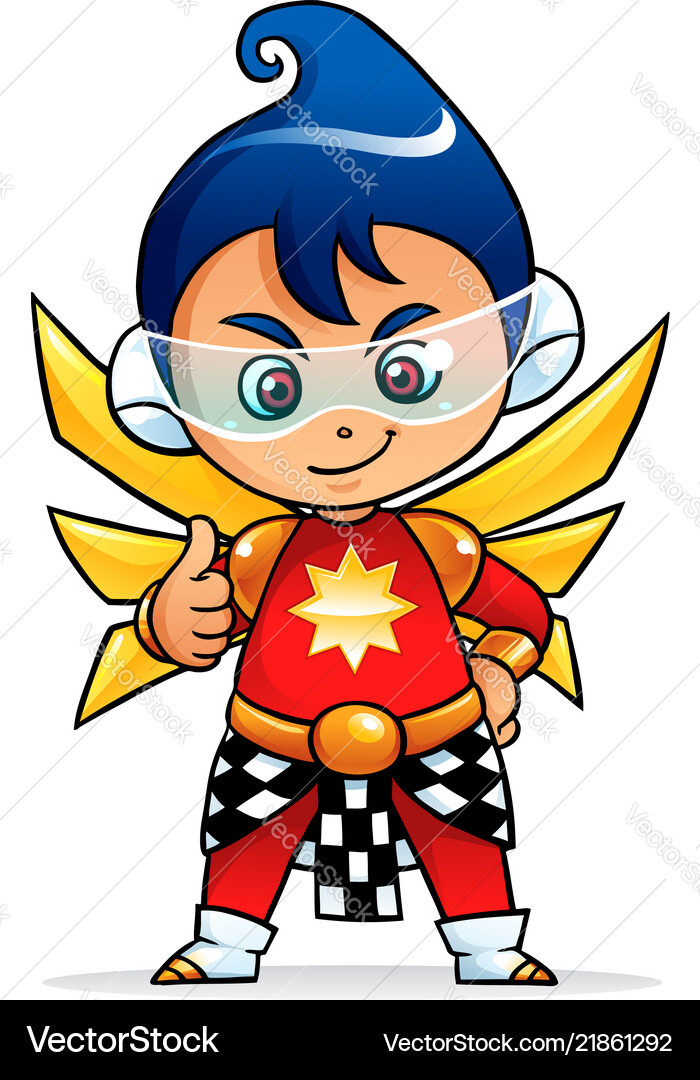 Future puppet boy mascot character Royalty Free Vector Image