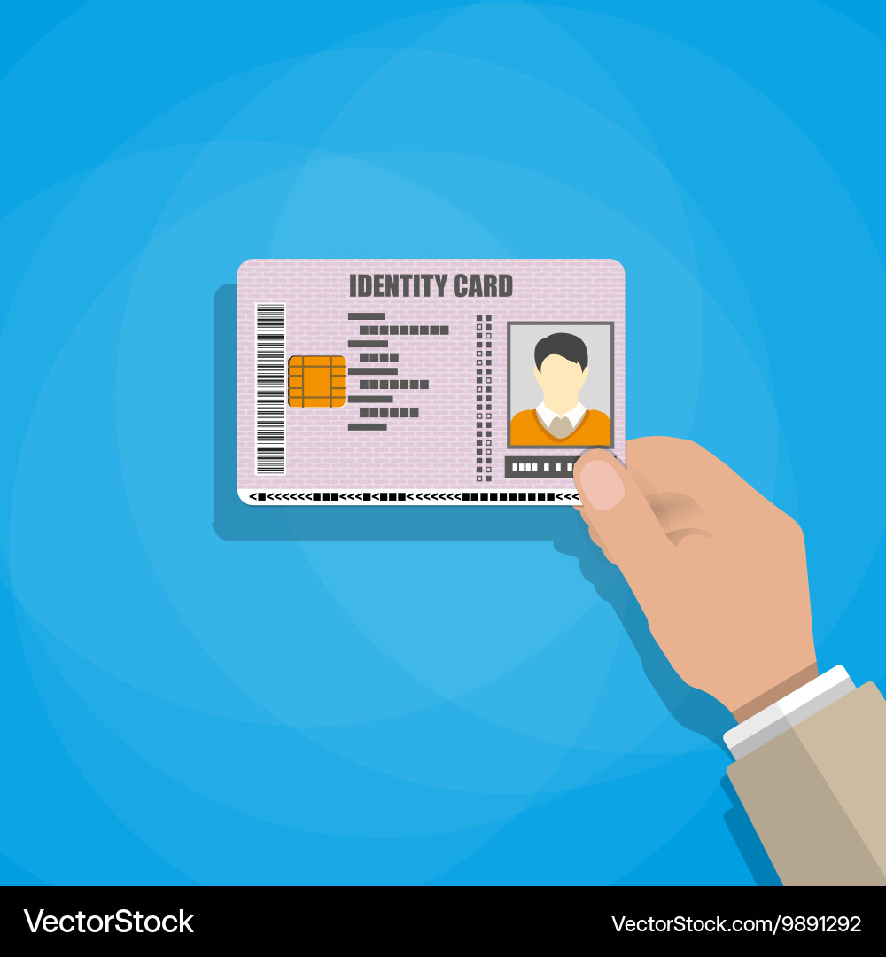 Hand holding the id card Royalty Free Vector Image