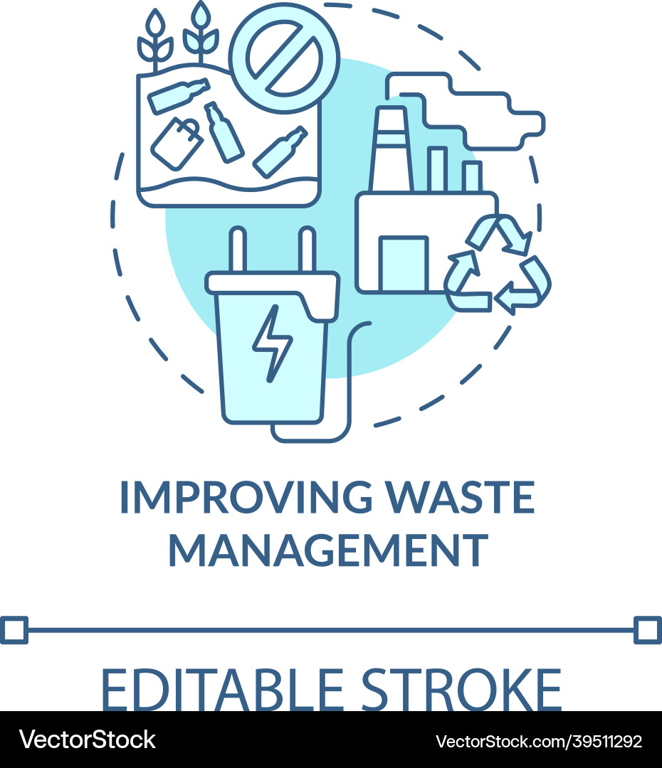 Improving waste management concept icon Royalty Free Vector