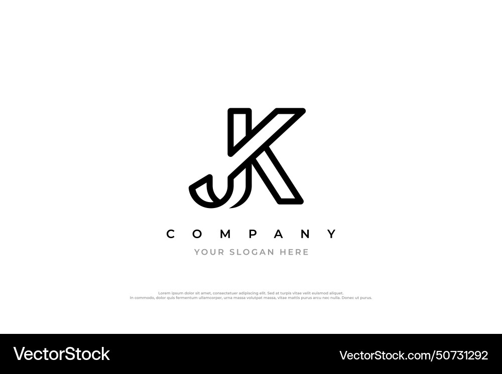 Initial letter jk logo design Royalty Free Vector Image