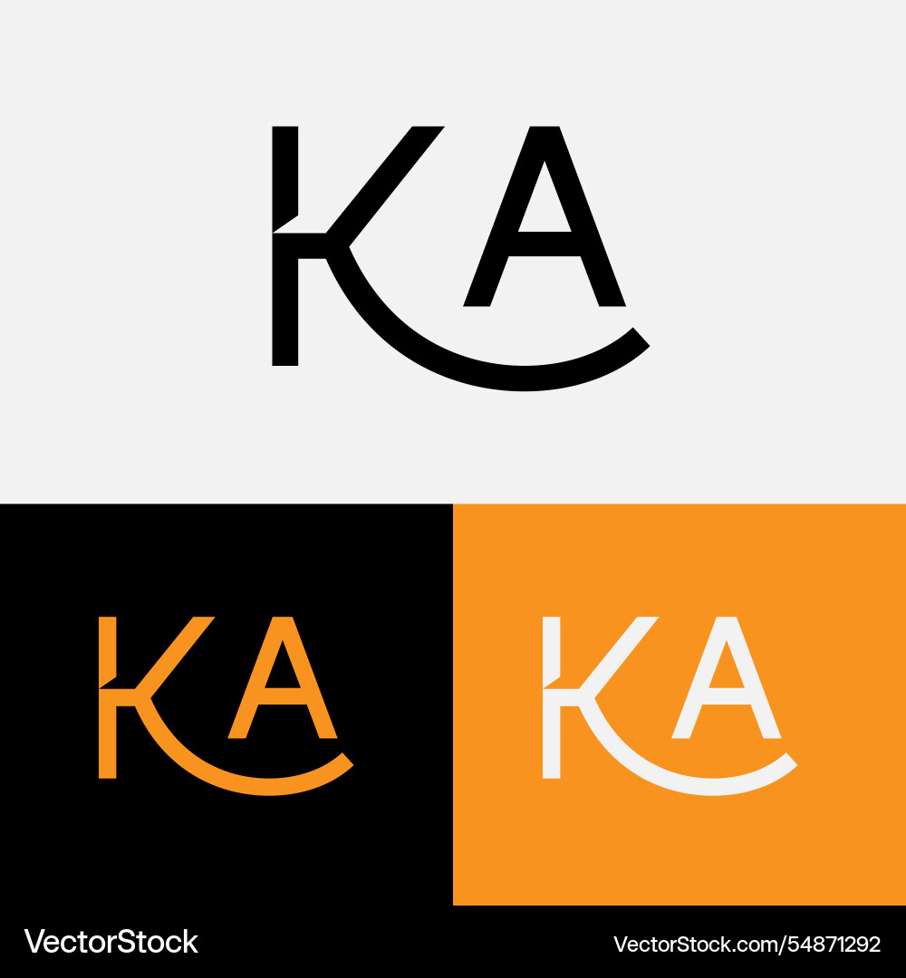 Ka initial letter logo symbol design Royalty Free Vector