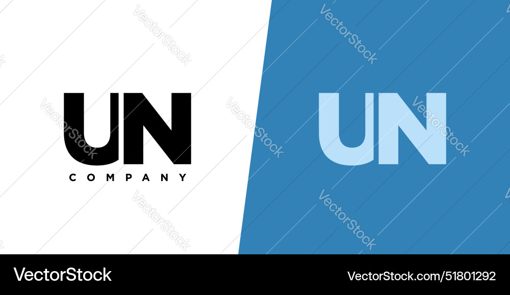 Letter u and n un logo design template minimal Vector Image