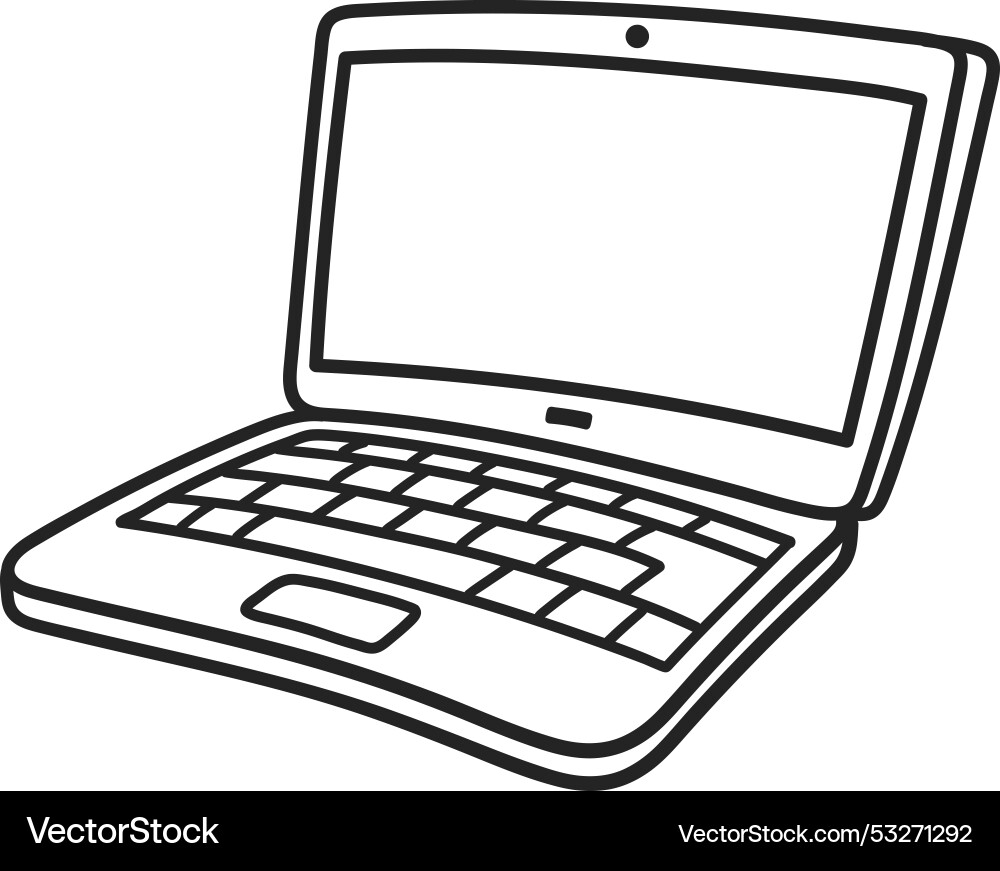 Line art of laptop Royalty Free Vector Image - VectorStock