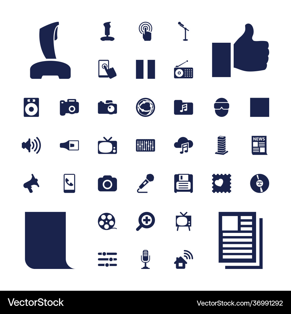 Medien Icons Lizenzfreies Vektorbild - VectorStock