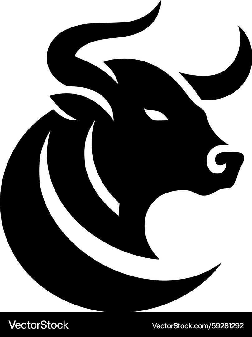 Powerful Bull Head Logo Royalty Free Vector Image