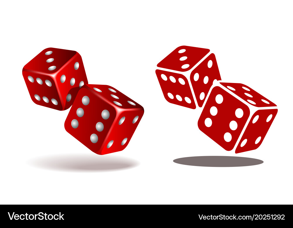 Red Dice with White Pips Royalty Free Vector Image