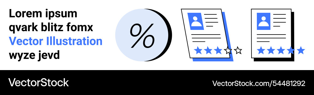 Review rating system with percent symbol Vector Image