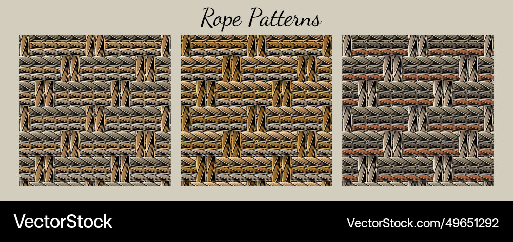 Seamless patterns with tight interwoven ropes Vector Image