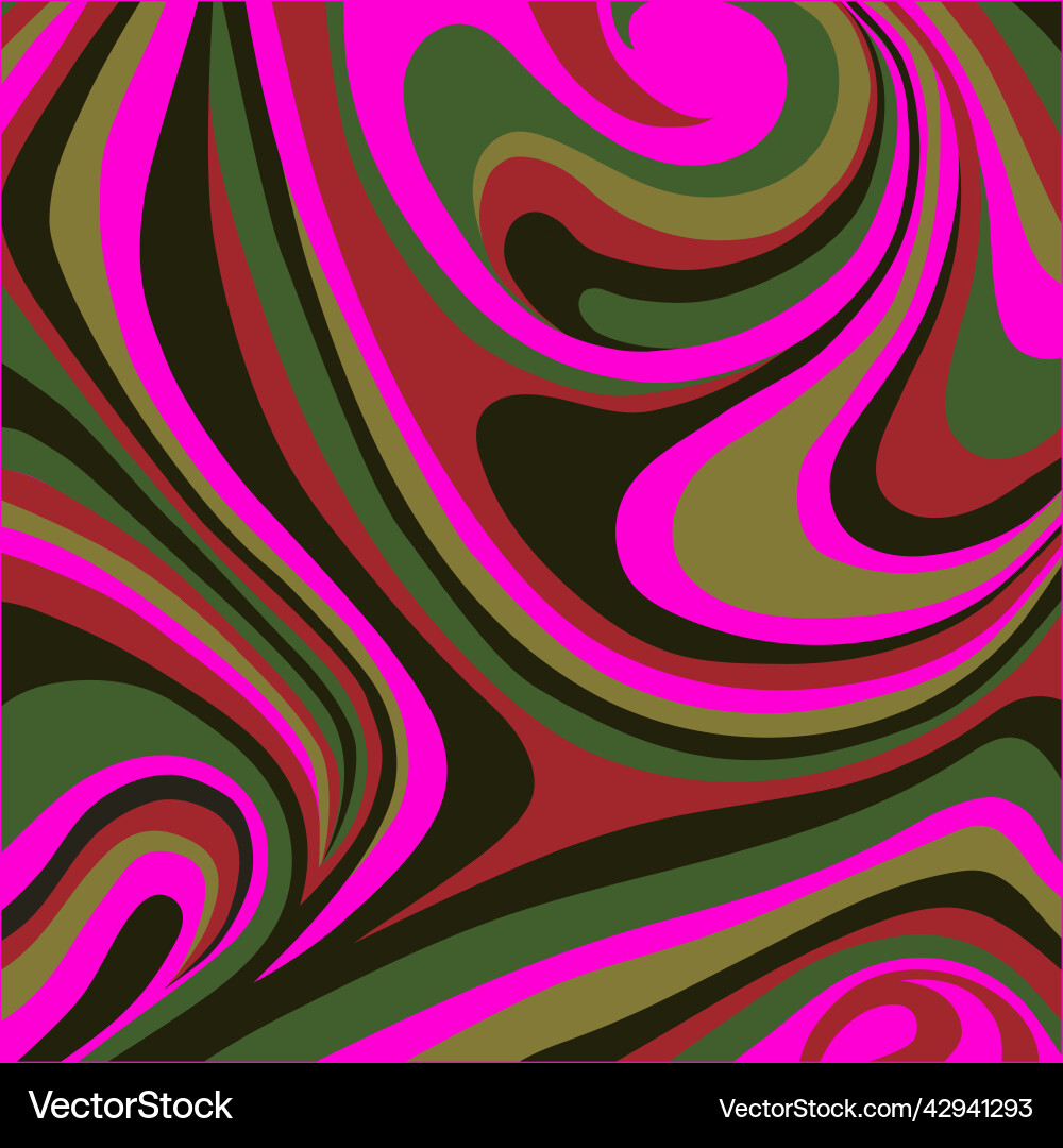 Abstract pink green brown swirl pattern Royalty Free Vector