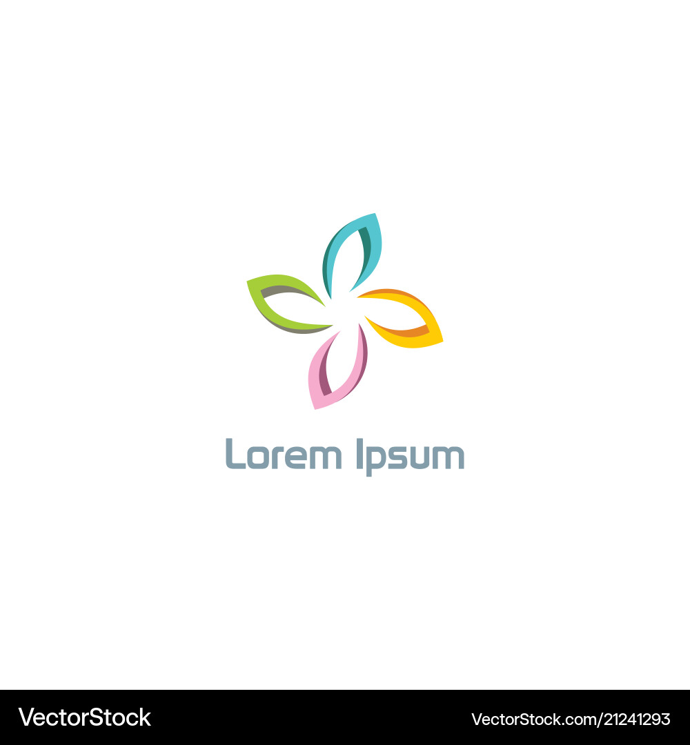 Circle color leaf flower logo Royalty Free Vector Image