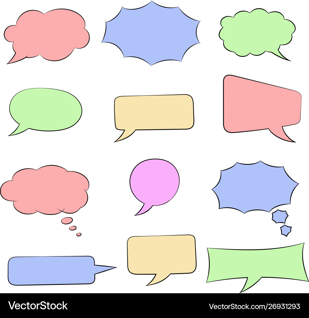 Colorful Speech Bubbles - Doodle Set Royalty Free Vector