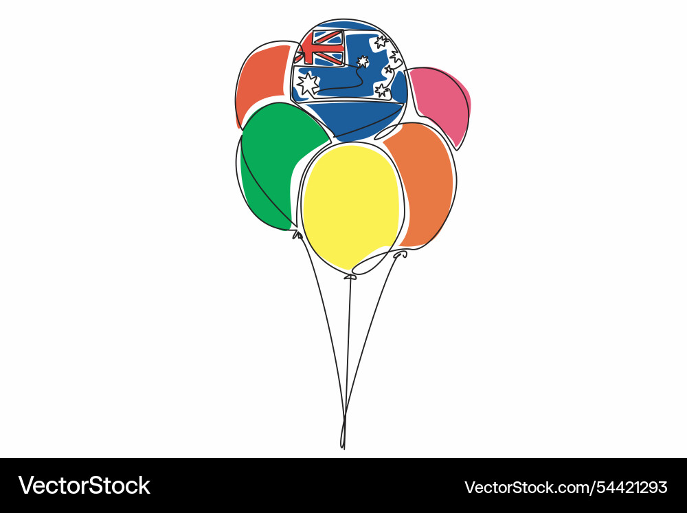 Continuous one line drawing australian flag Vector Image