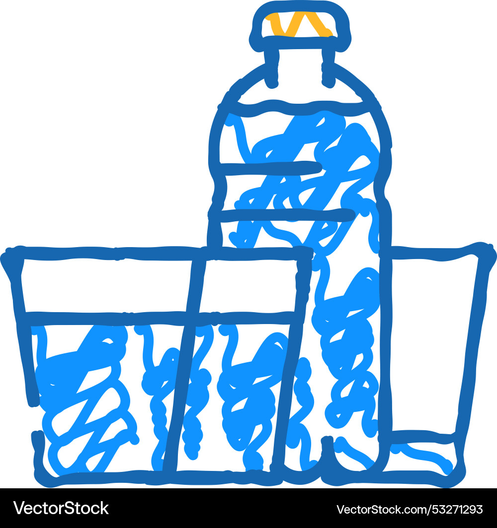 Daily water intake icon doodle Royalty Free Vector Image