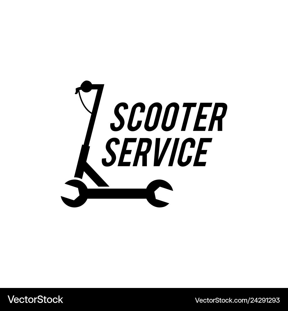 Electric scooter service logo icon sign Royalty Free Vector