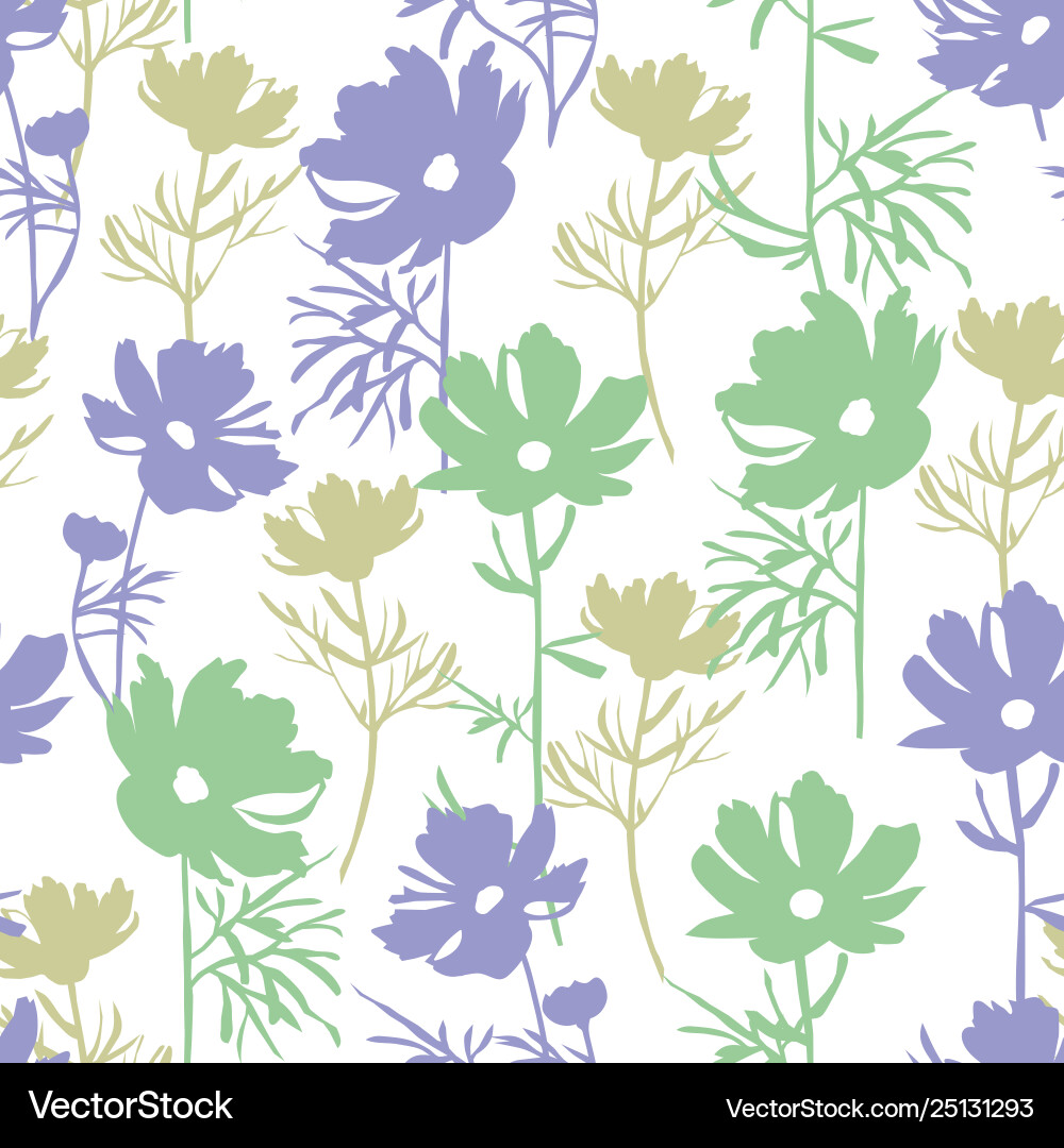 Floral seamless pattern in pastel colors Vector Image