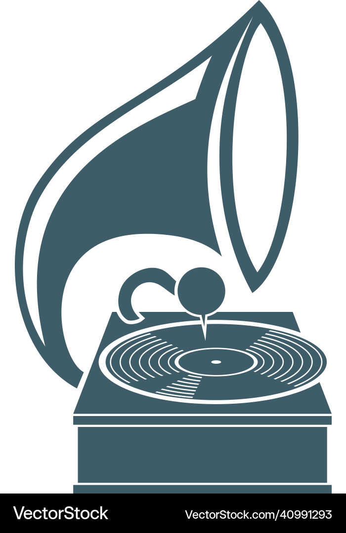 Gramophone icon old phonograph logo vintage Vector Image