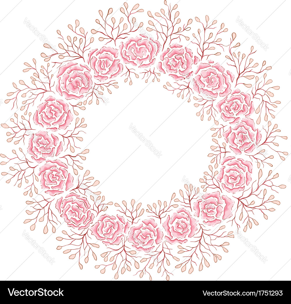 Hand drawn rose frame Royalty Free Vector Image