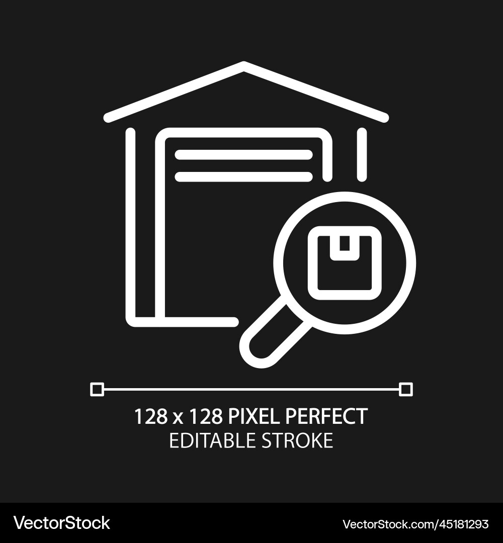 Inventory management pixel perfect white linear Vector Image