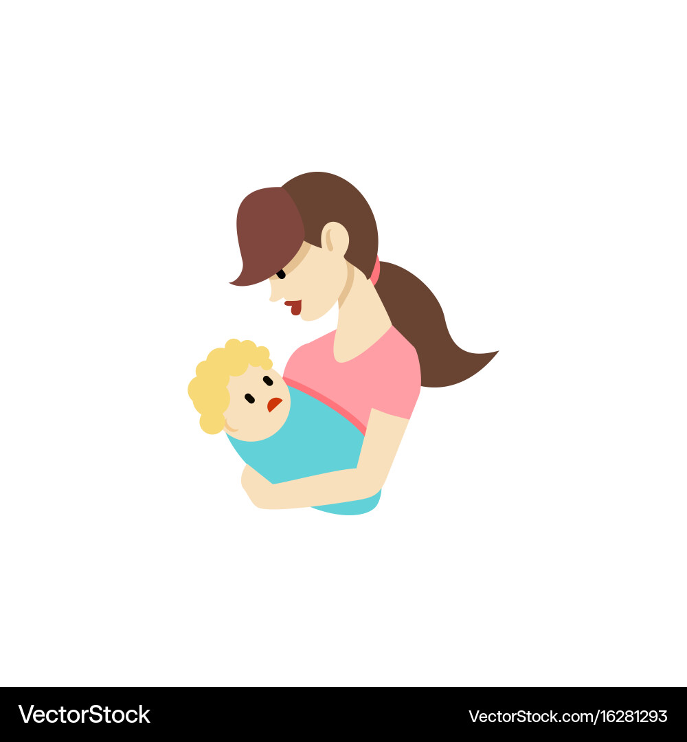 Isolated nanny flat icon child element can Vector Image