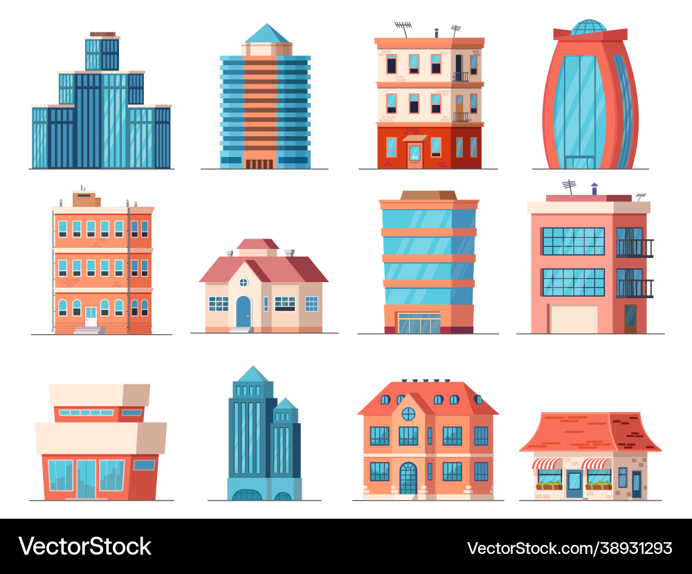 Modern City Buildings Royalty Free Vector Image