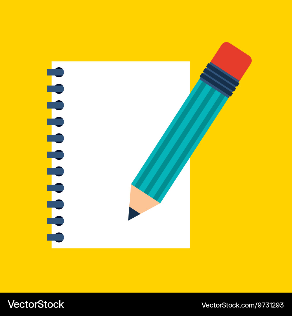 Piece of paper and pencil design note concept Vector Image