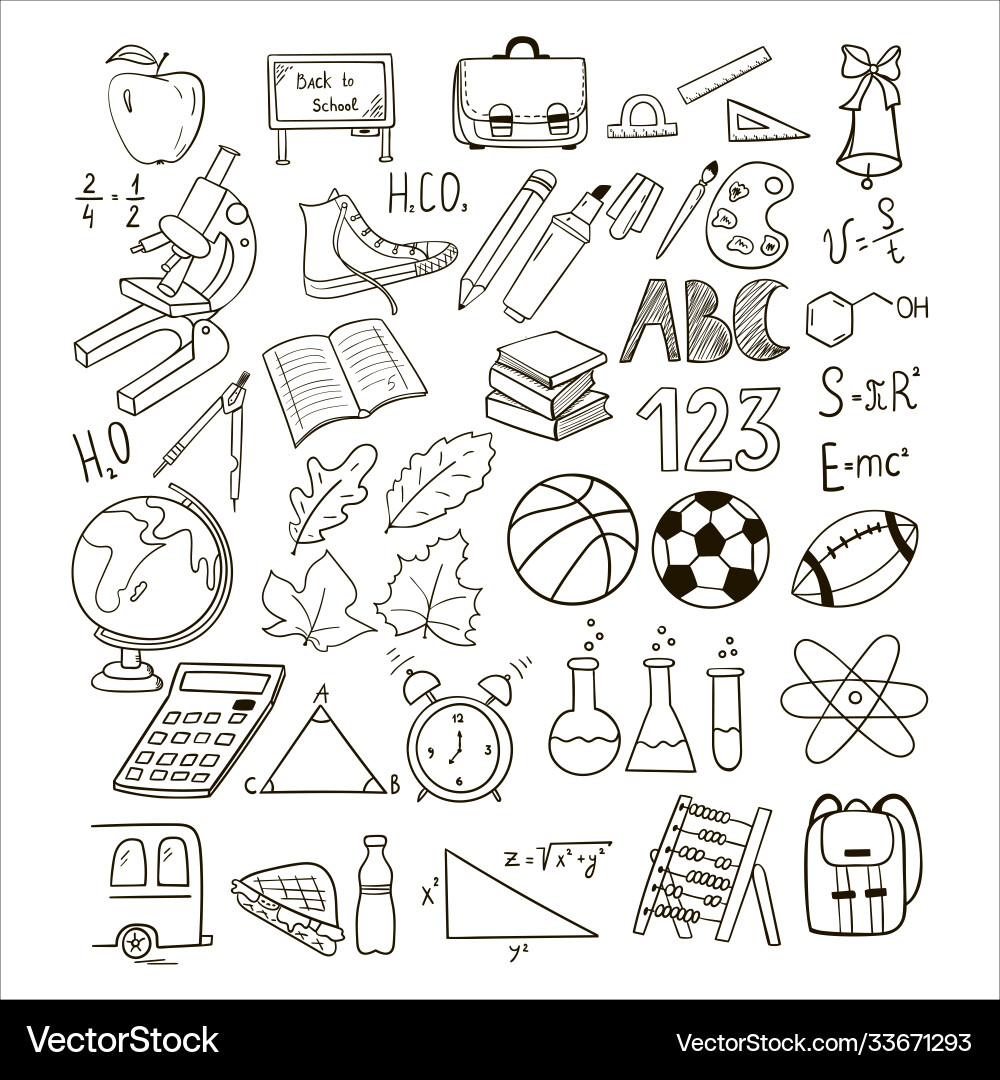 School set Royalty Free Vector Image - VectorStock