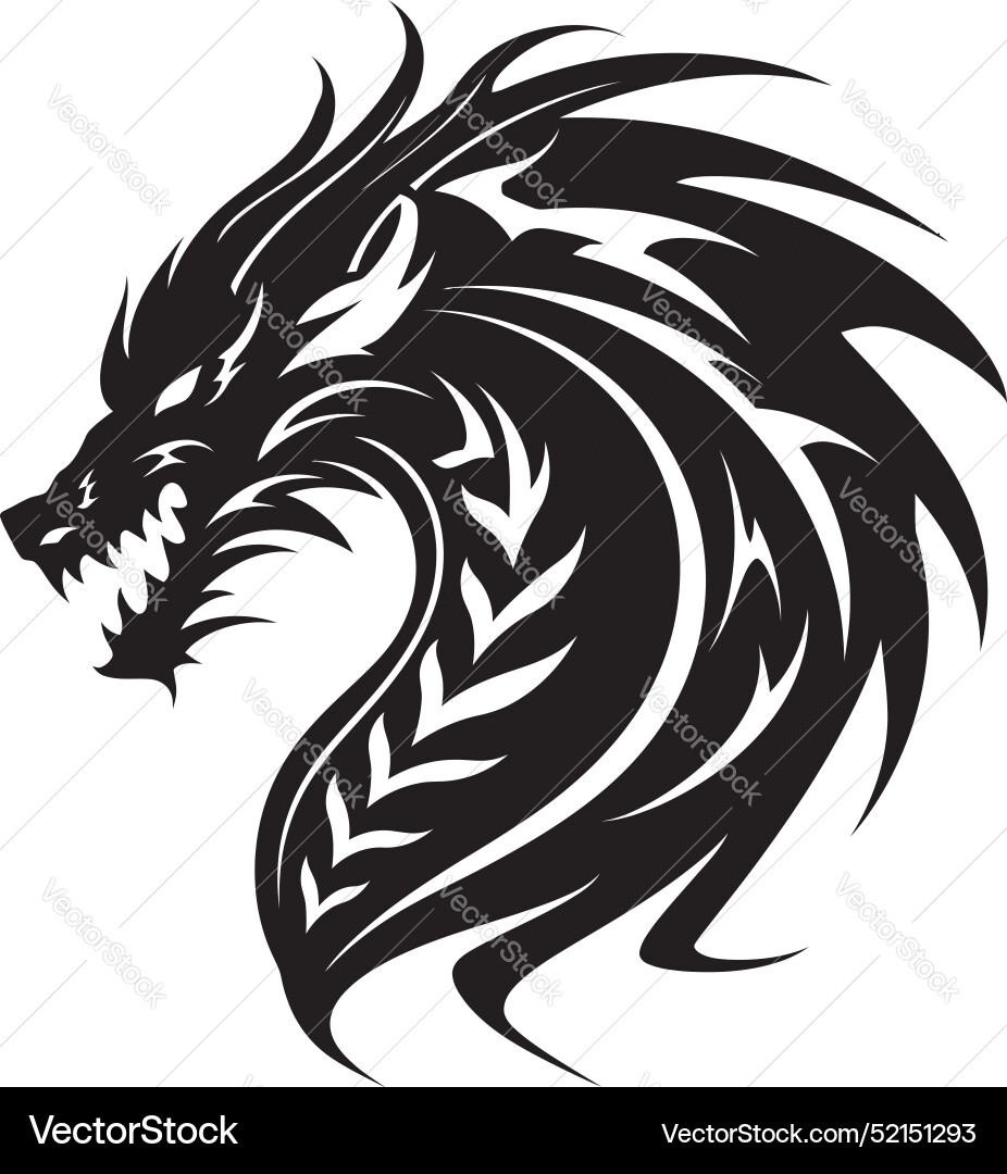 Serpentine vigilance dragon head logo design Vector Image