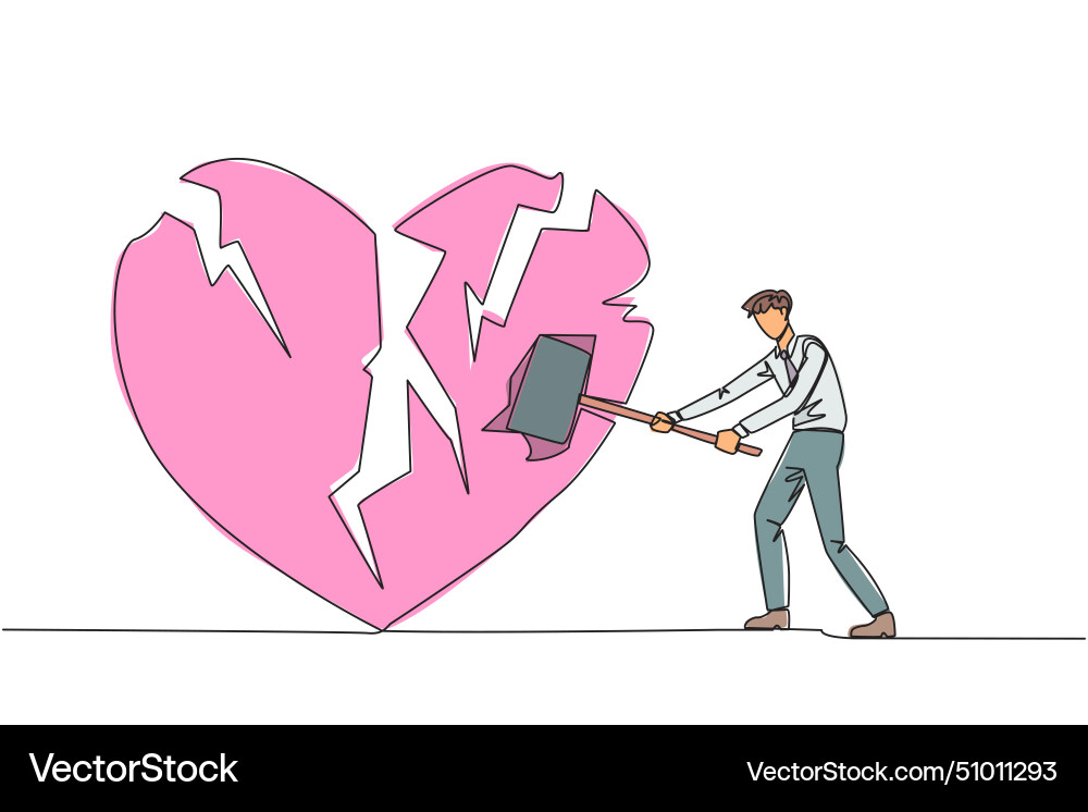 Single one line drawing businessman preparing Vector Image