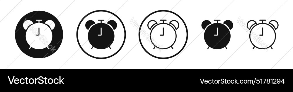 Alarm plus icon set extra time symbol clock Vector Image
