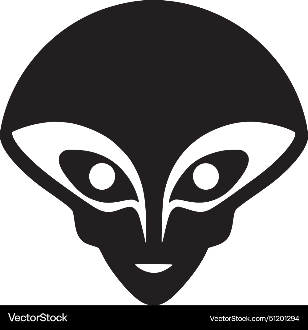 Alien - minimalist and simple silhouette Vector Image