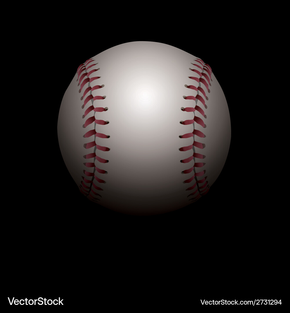 Baseball on black background Royalty Free Vector Image