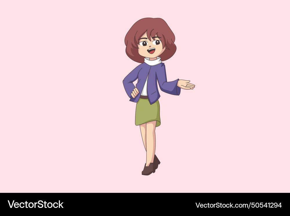 Cute girl character design Royalty Free Vector Image