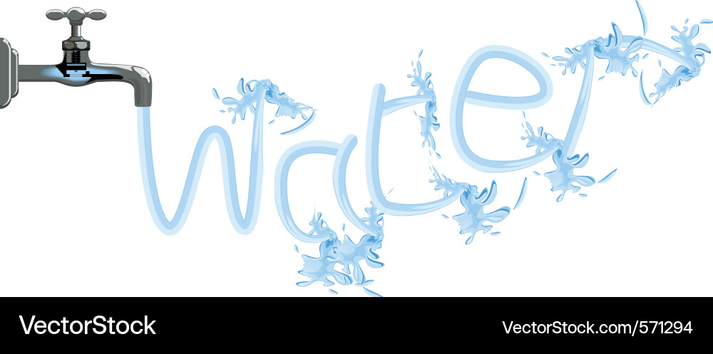 Faucet tap water plumbing Royalty Free Vector Image
