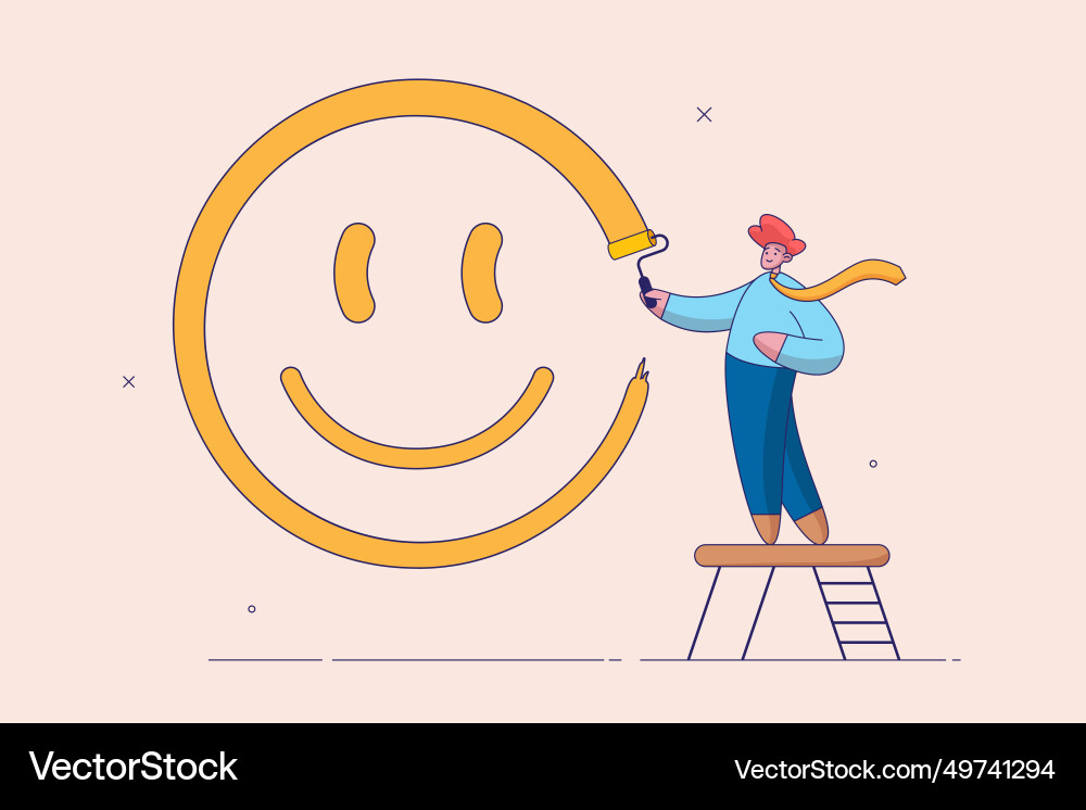Happiness and positive thinking optimism Vector Image