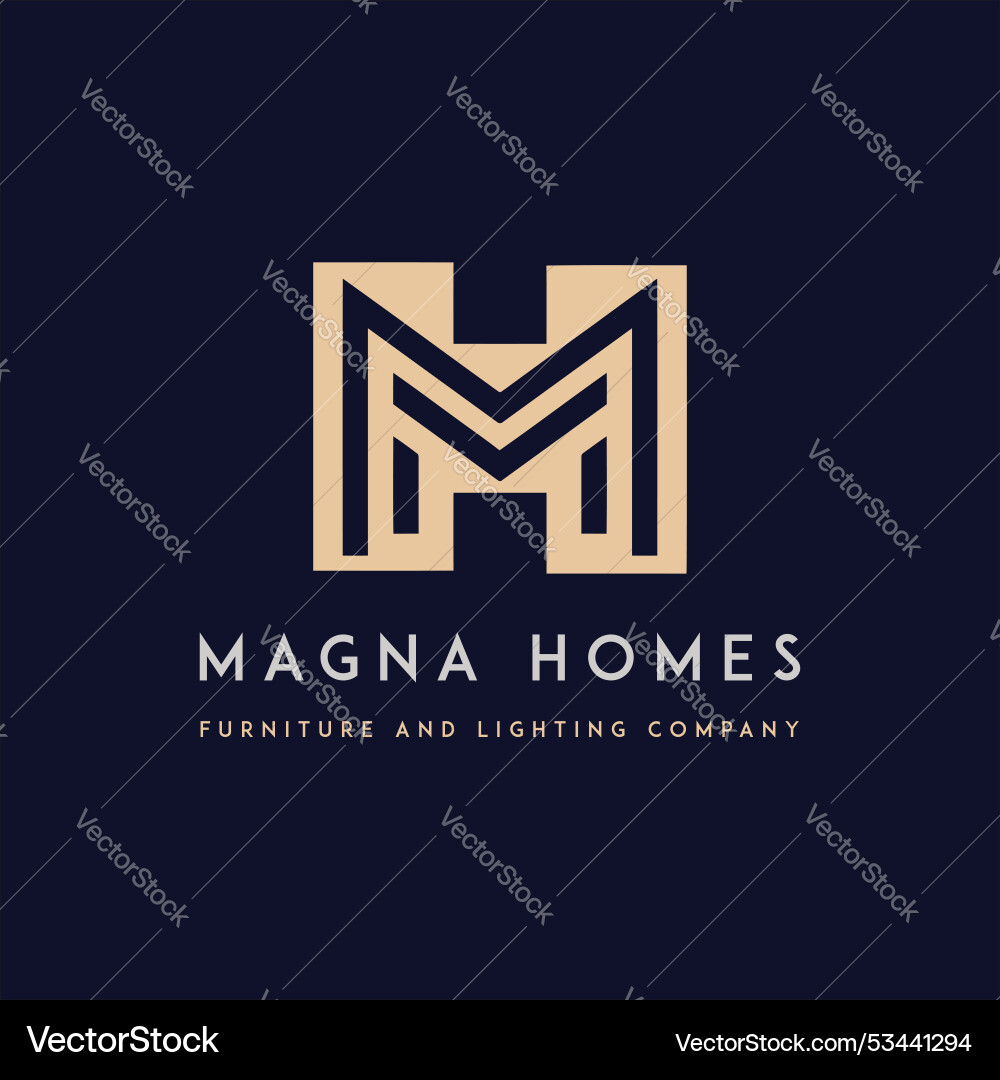 HM Monogram Logo Royalty Free Vector Image - VectorStock