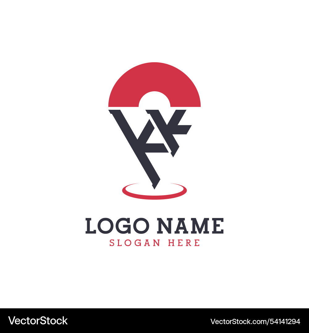 Kk location icon design modern pinpoint logo Vector Image
