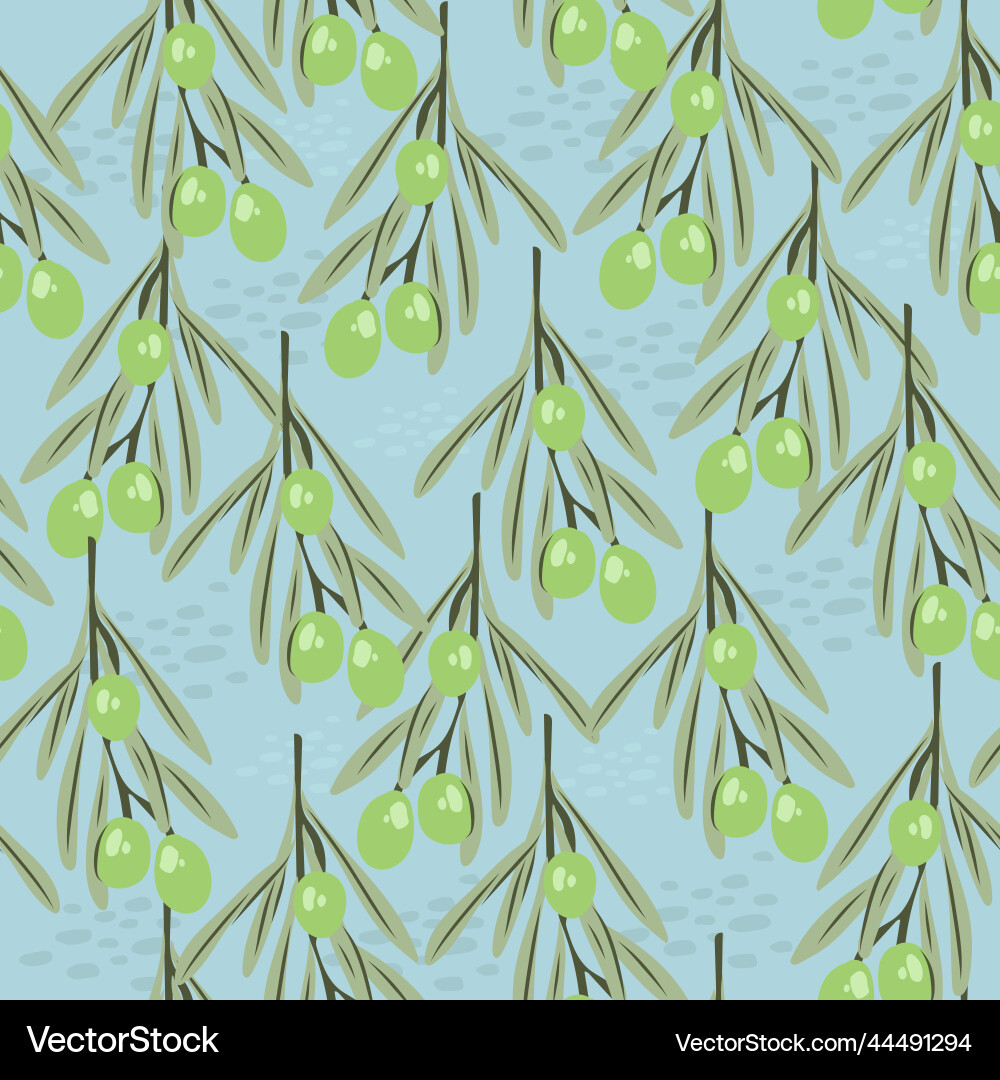 Olive branches seamless pattern background Vector Image