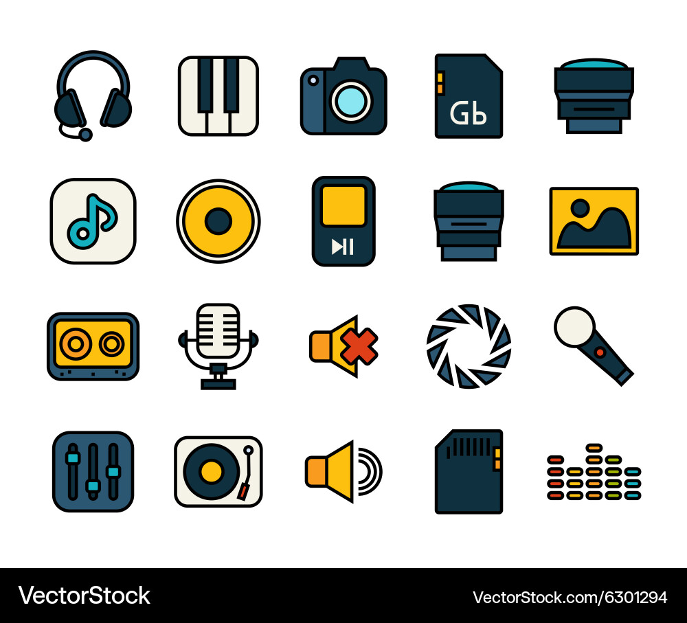 Outline icons thin flat design modern line stroke Vector Image