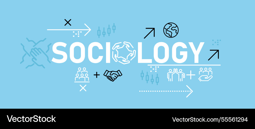 Sociology conceptual community interaction social Vector Image
