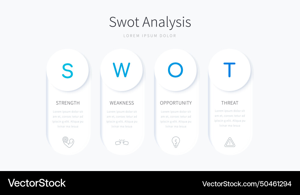 Swot analysis infographic design Royalty Free Vector Image