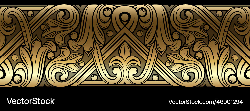 Texture of classic gold stripe pattern engraving Vector Image