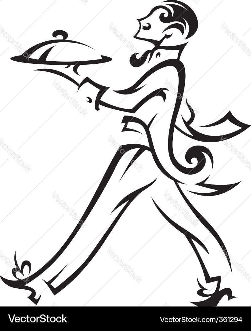 Waiter Royalty Free Vector Image - VectorStock