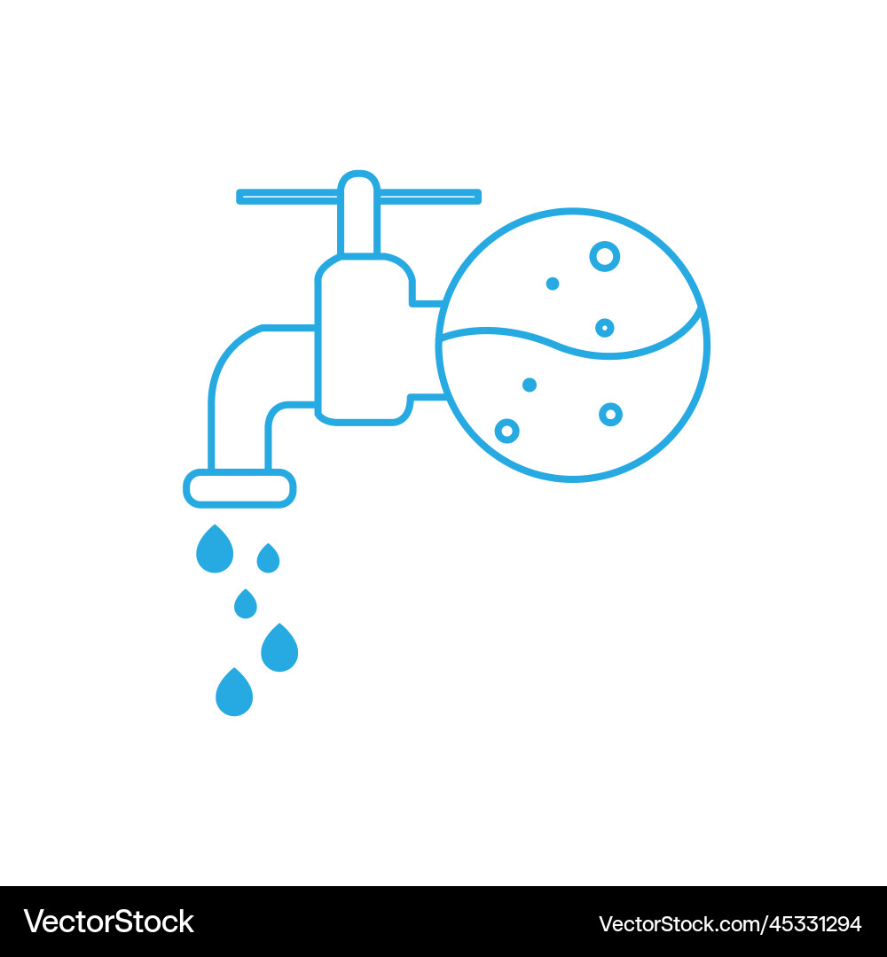 Water faucet icon logo Royalty Free Vector Image