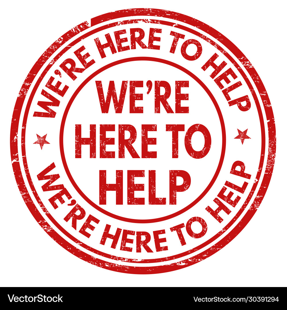 Were here to help grunge rubber stamp Royalty Free Vector