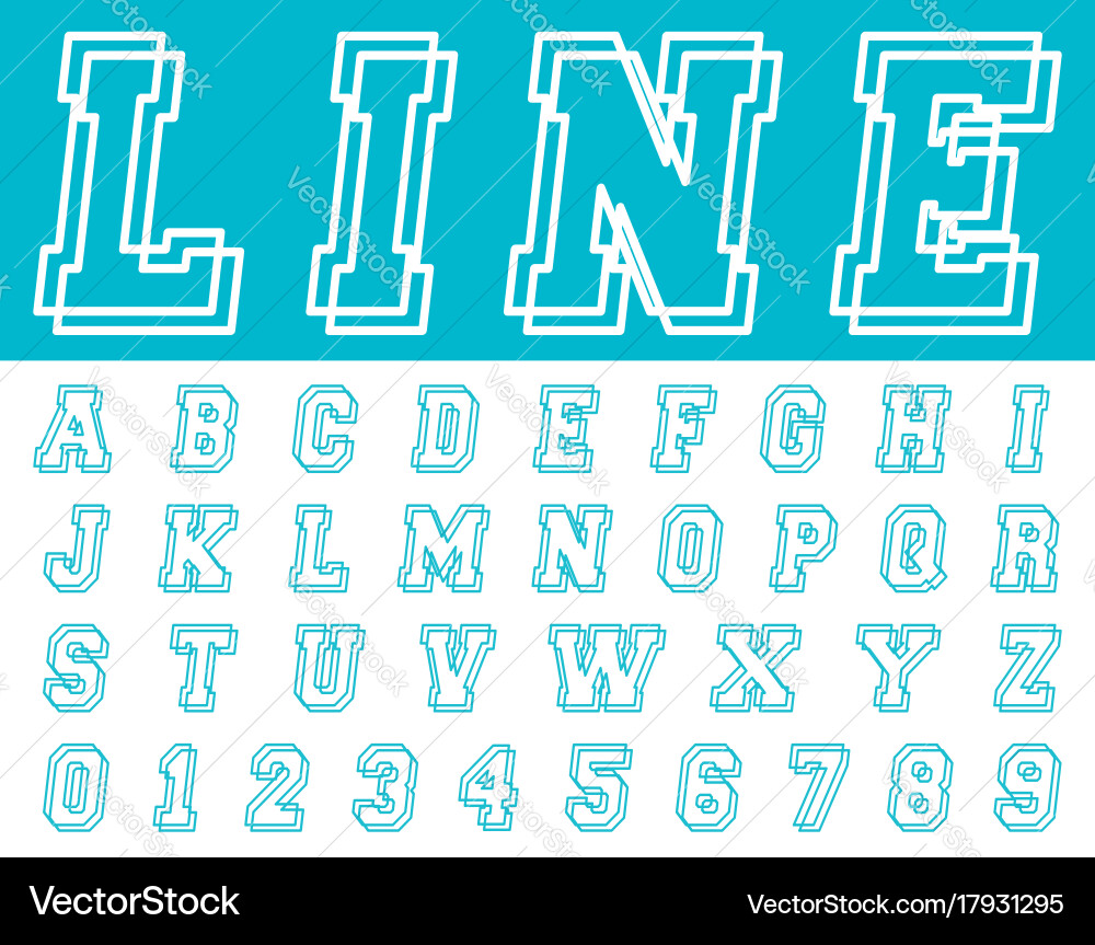Alphabet font template Royalty Free Vector Image